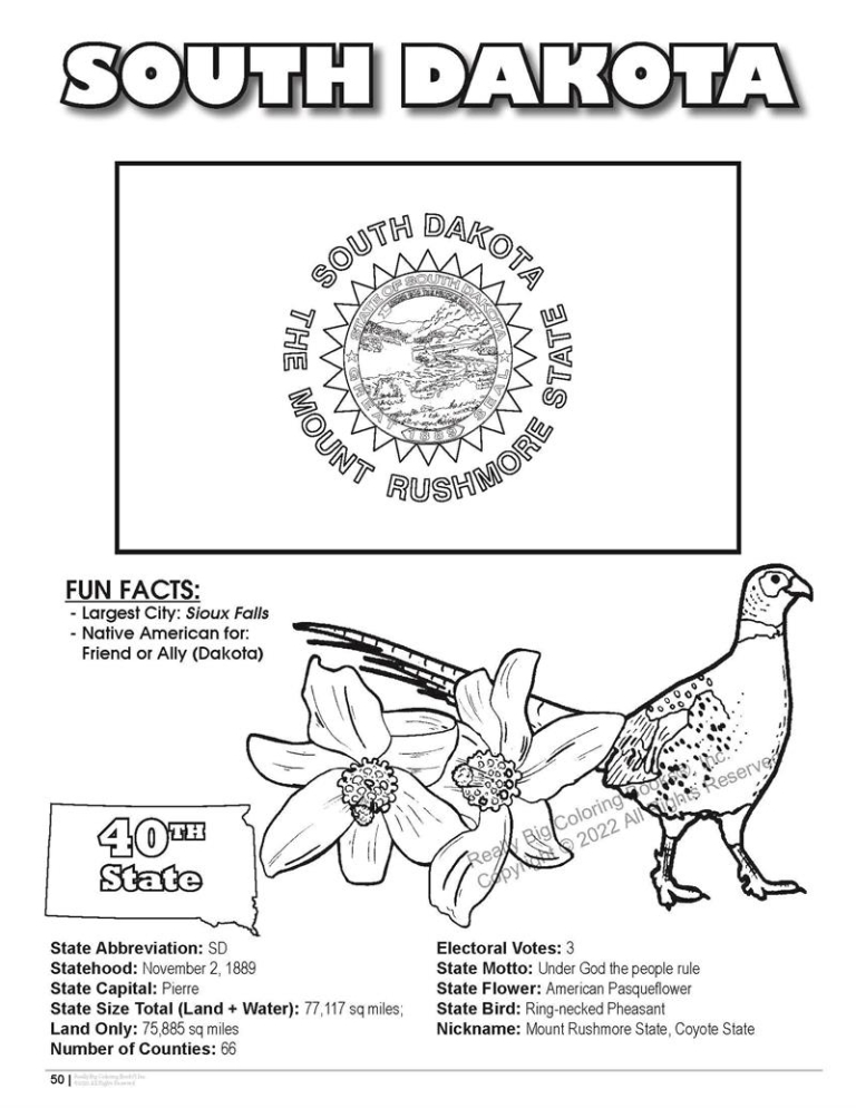 South Dakota State Coloring Book - Imprint Coloring Books