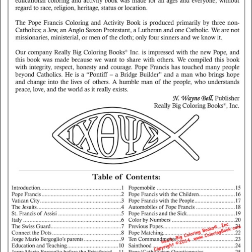 Pope Francis Coloring & Activity Book - Imprint Coloring Books