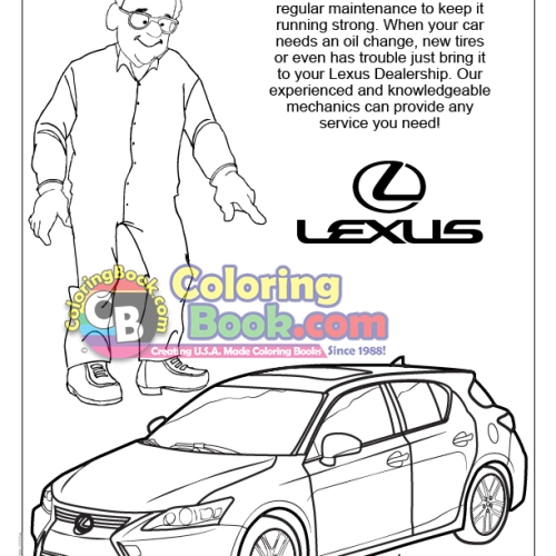 Lexus Imprintable Coloring and Activity Book - Imprint Coloring Books