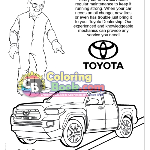 Toyota Imprintable Coloring And Activity Book Imprint Coloring Books 